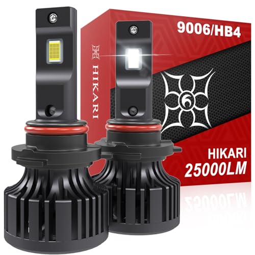 Hikari 2025 25000LM 9006 HB4 LED Bulbs, Fog Light, 45W Upgraded Core-12, High Lumens LED Kit, 6000k Cool White, IP68 Waterproof, Foglight