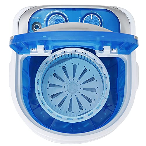 HomGarden 6.6lbs Capacity Mini Washing Machine for Compact Laundry, Portable Single Translucent Tub Washer with Timer Control and Spin Cycle Basket