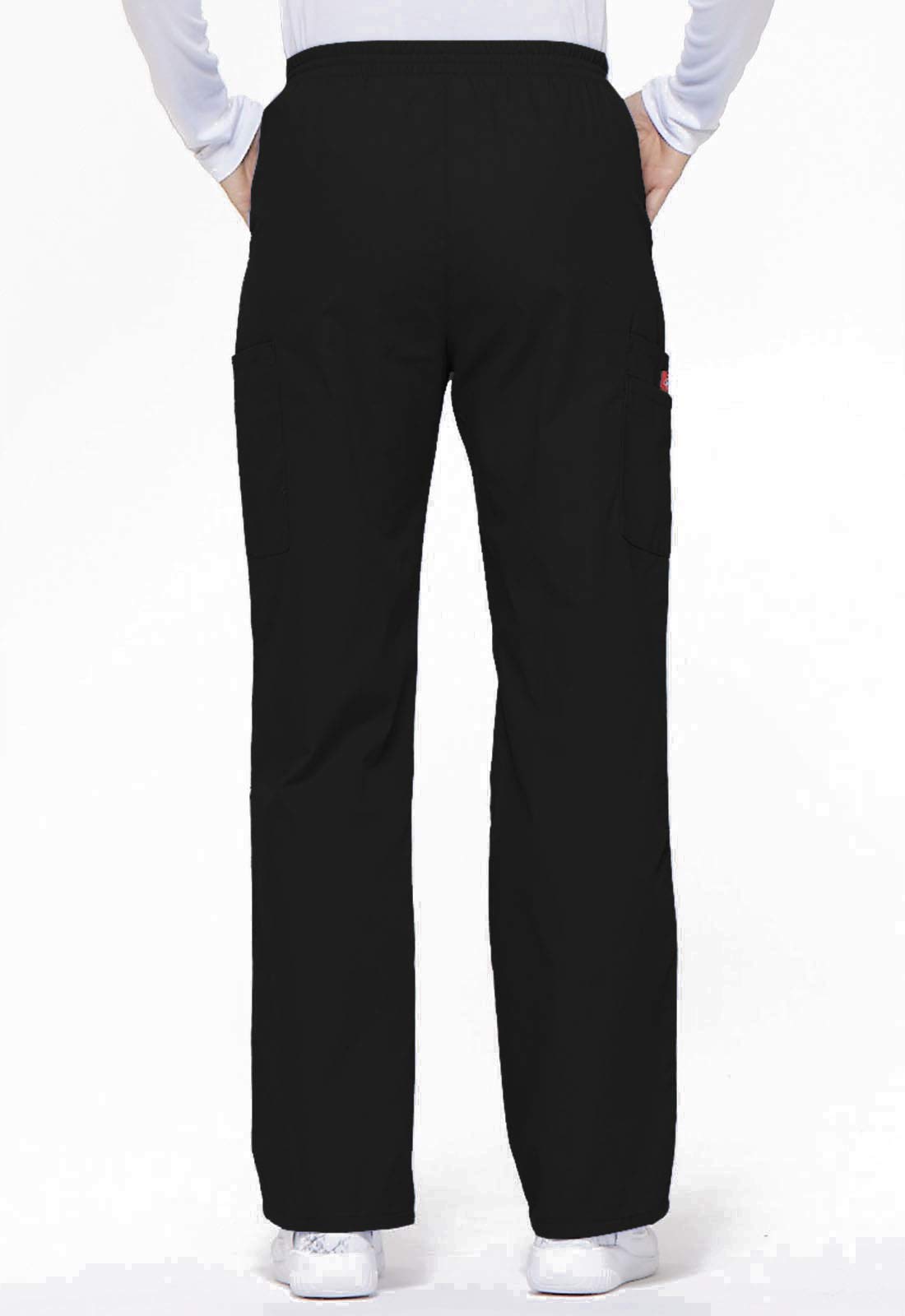 Dickies Women's Signature Elastic Waist Scrubs Pant, Black, Large