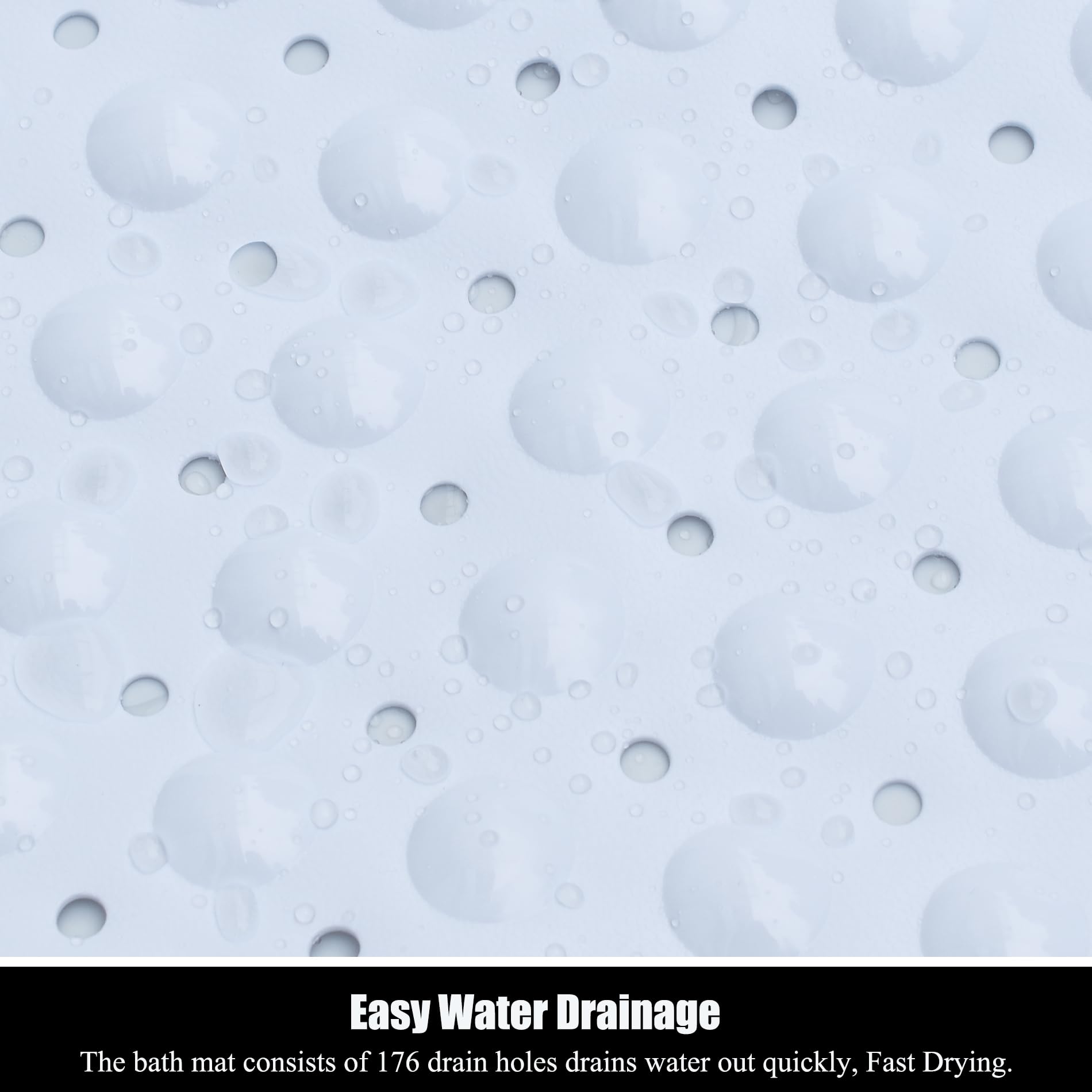 Large Non Slip Bathtub Mat, Extra Long Bath Mat for Tub, 40 x 16 Inch, Machine Washable Shower Mats with Suction Cups and Drain Holes, Bath Tub Mats for Bathroom Non Slip, White