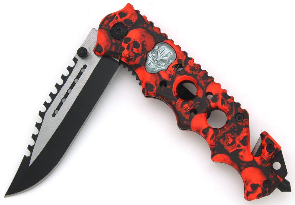 Snake Eye Tactical Pocket Knife - 3.5" Blade Folding Knife - Rescue Style EDC Gear and Equipment (RDSC)