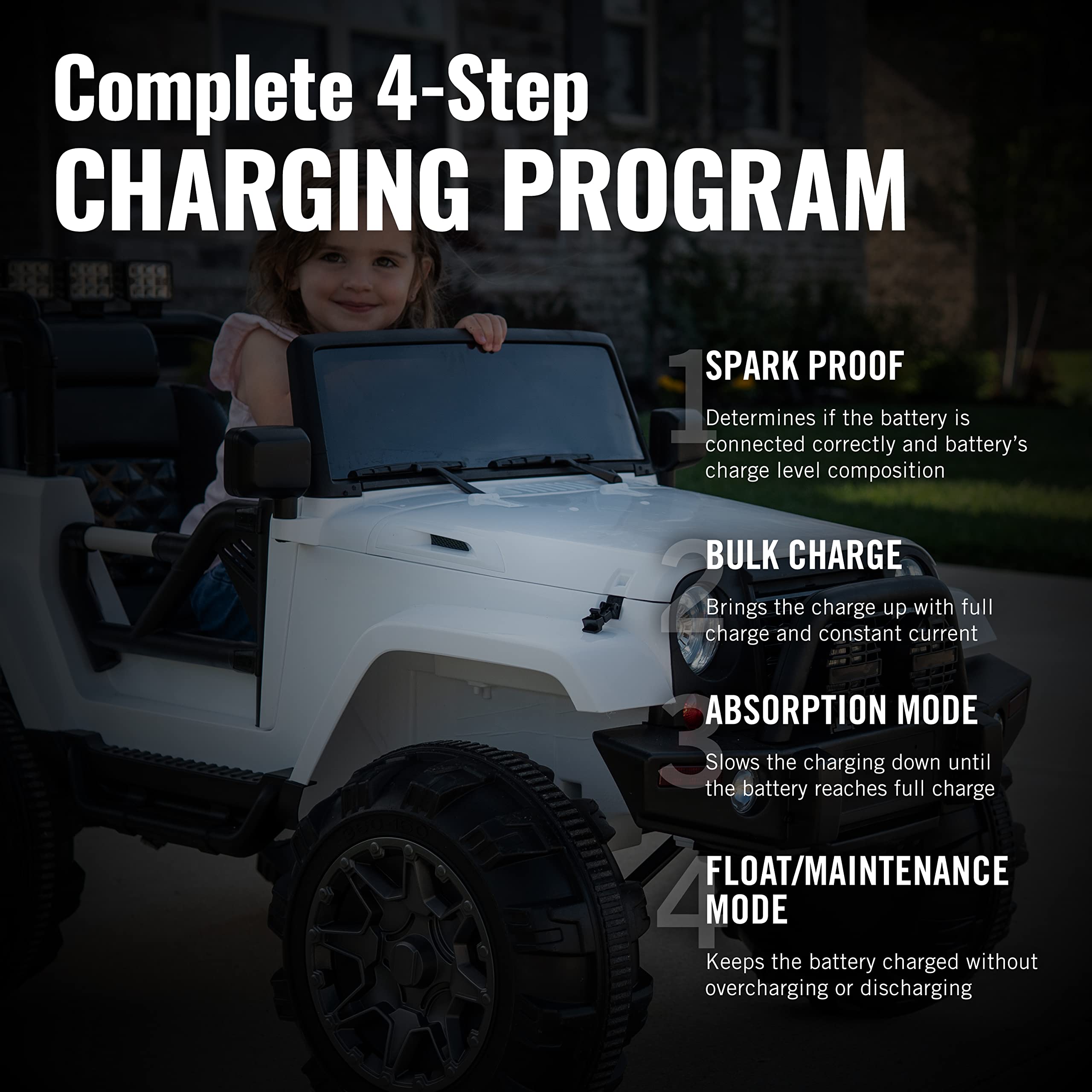 Battery Tender 6V and 12V Battery Charger for Ride On Toys, 3.5 AMP with Compatibility Connectors for Most Children's Toy Vehicles