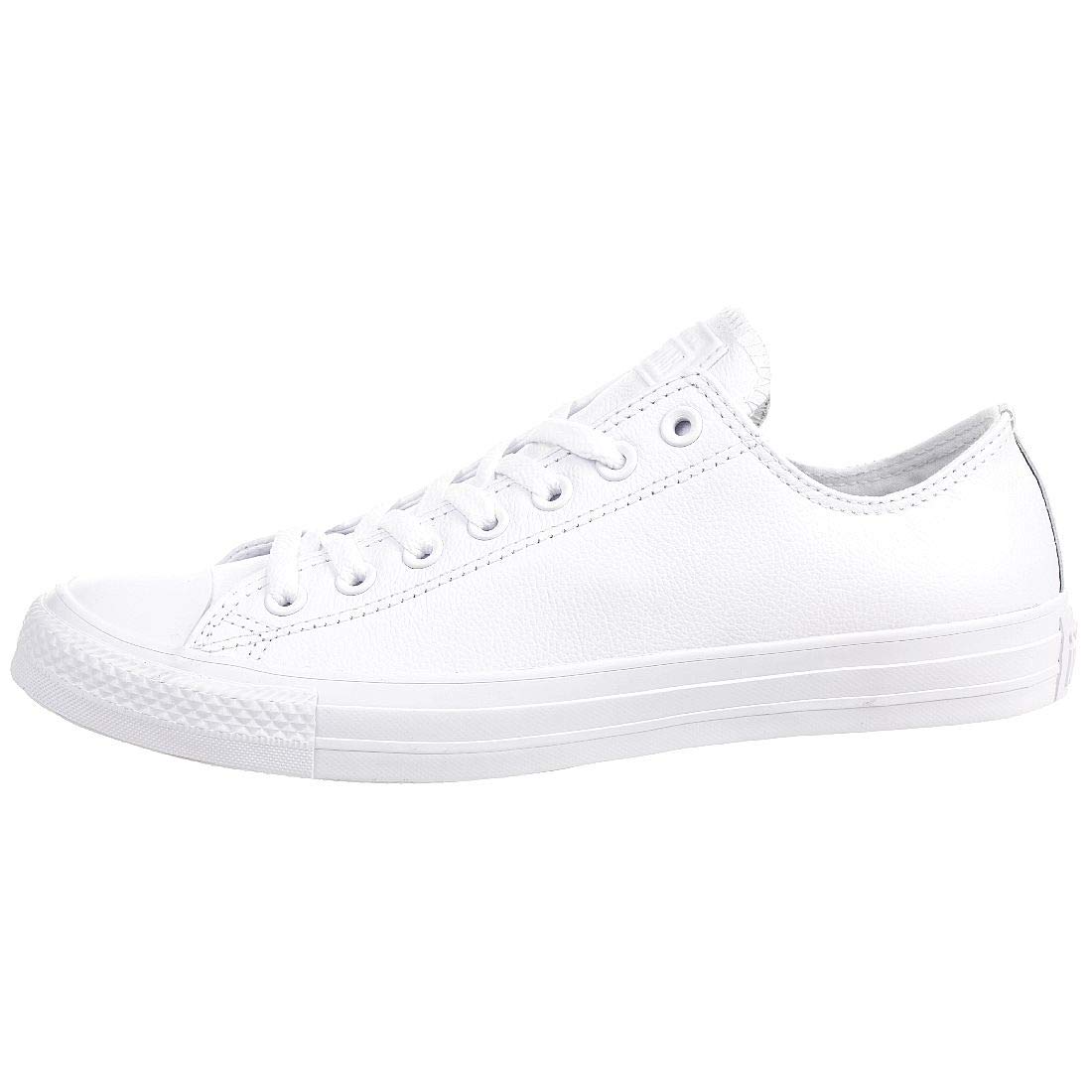 Converse Chuck Taylor All Star Mono Leather Low Top (White, 10.5 M US Women / 8.5 M US Men)