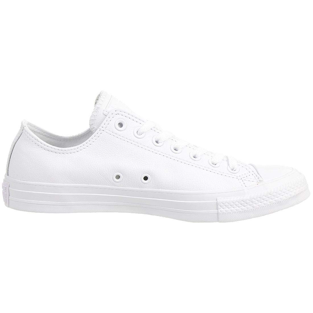 Converse Chuck Taylor All Star Mono Leather Low Top (White, 10.5 M US Women / 8.5 M US Men)