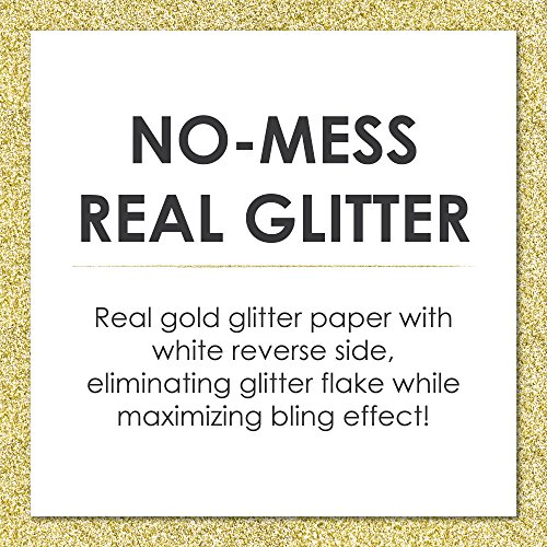 Gold Glitter 50 - No-Mess Real Gold Glitter Cut-Out Numbers - 50th Birthday Party Confetti - Set of 24