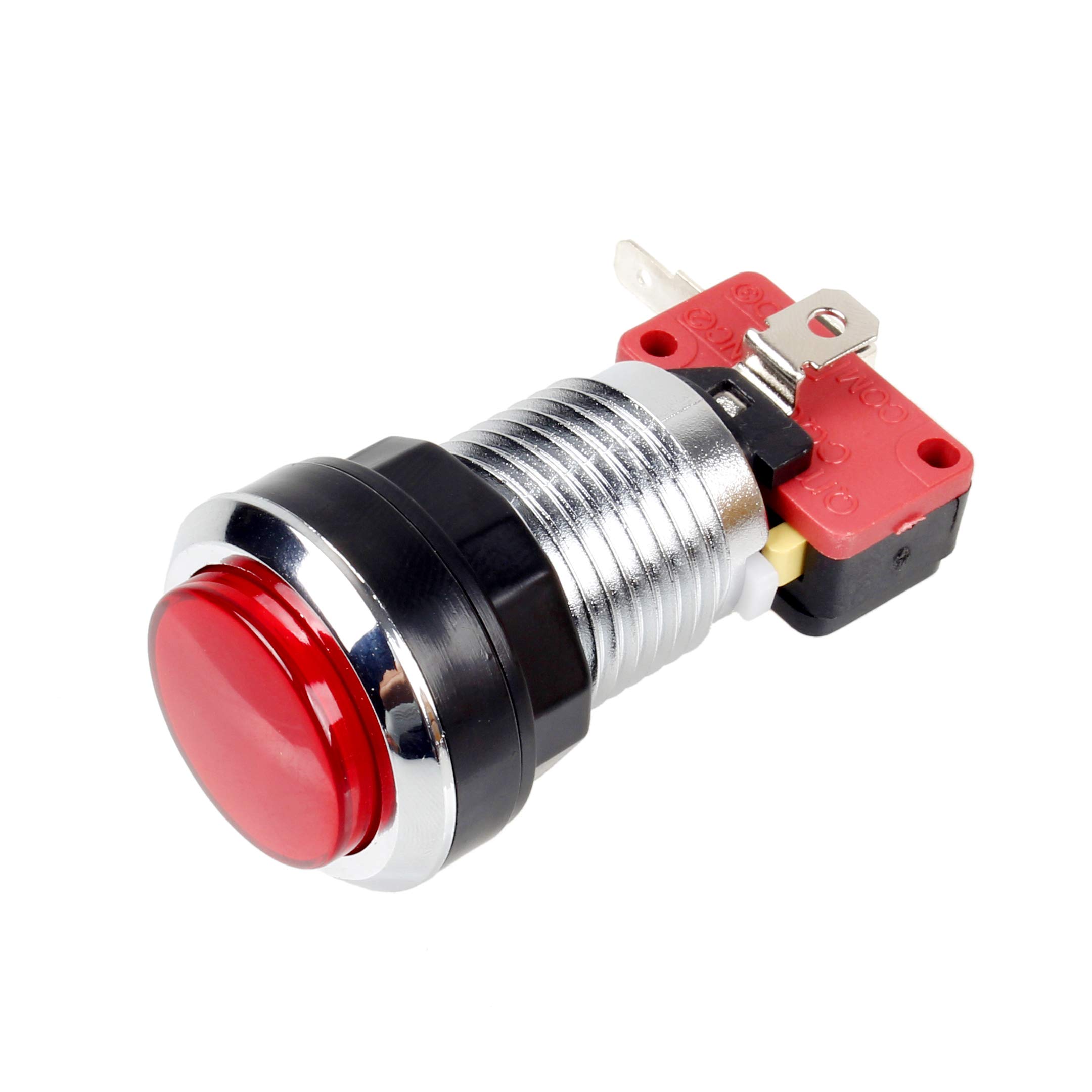 EG STARTS 10 Pcs/Lots Chrome Plating 30mm LED Illuminated Push Buttons with Micro Switch for Arcade Machine Games Mame Jamma Parts 12V Each Color of 2 Pieces