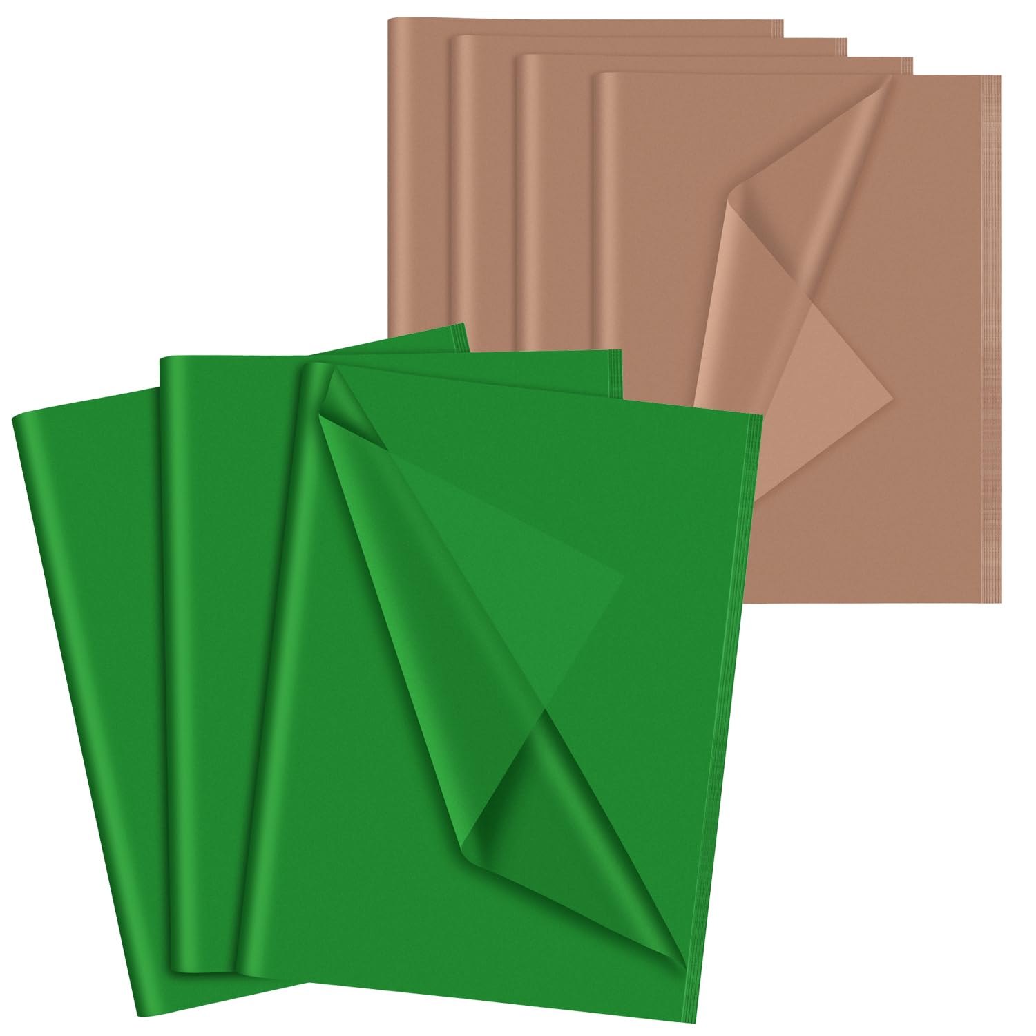 NEBURORA 60 Sheets Green Tissue Paper Bundles 120 Sheets Brown Tissue Paper for Gift Wrap Art Crafts DIY Birthday Father's Day Thanksgiving Christmas Halloween Wedding Decor
