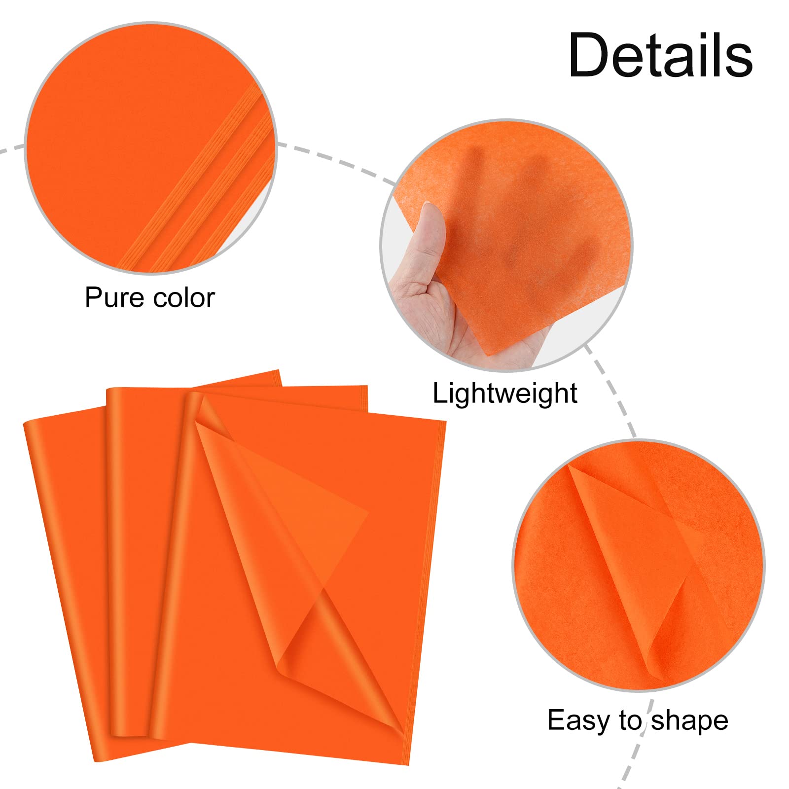 NEBURORA 60 Sheets Orange Tissue Paper Bundles 120 Sheets Brown Tissue Paper for Gift Wrap Art Crafts DIY Birthday Fall Thanksgiving Christmas Halloween Wedding Decor