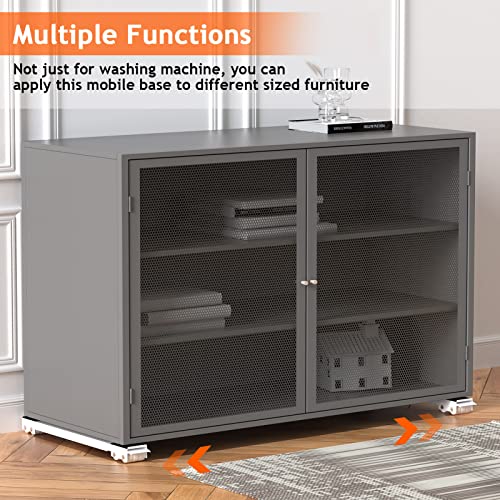 Ronlap Furniture Washing Machine Dolly, Extendable Appliance Rollers Refrigerator Heavy Duty, Washing Machine Stand Wheels Fridge Appliance Dolly Movers Mobile Washer and Dryer Moving Base, White