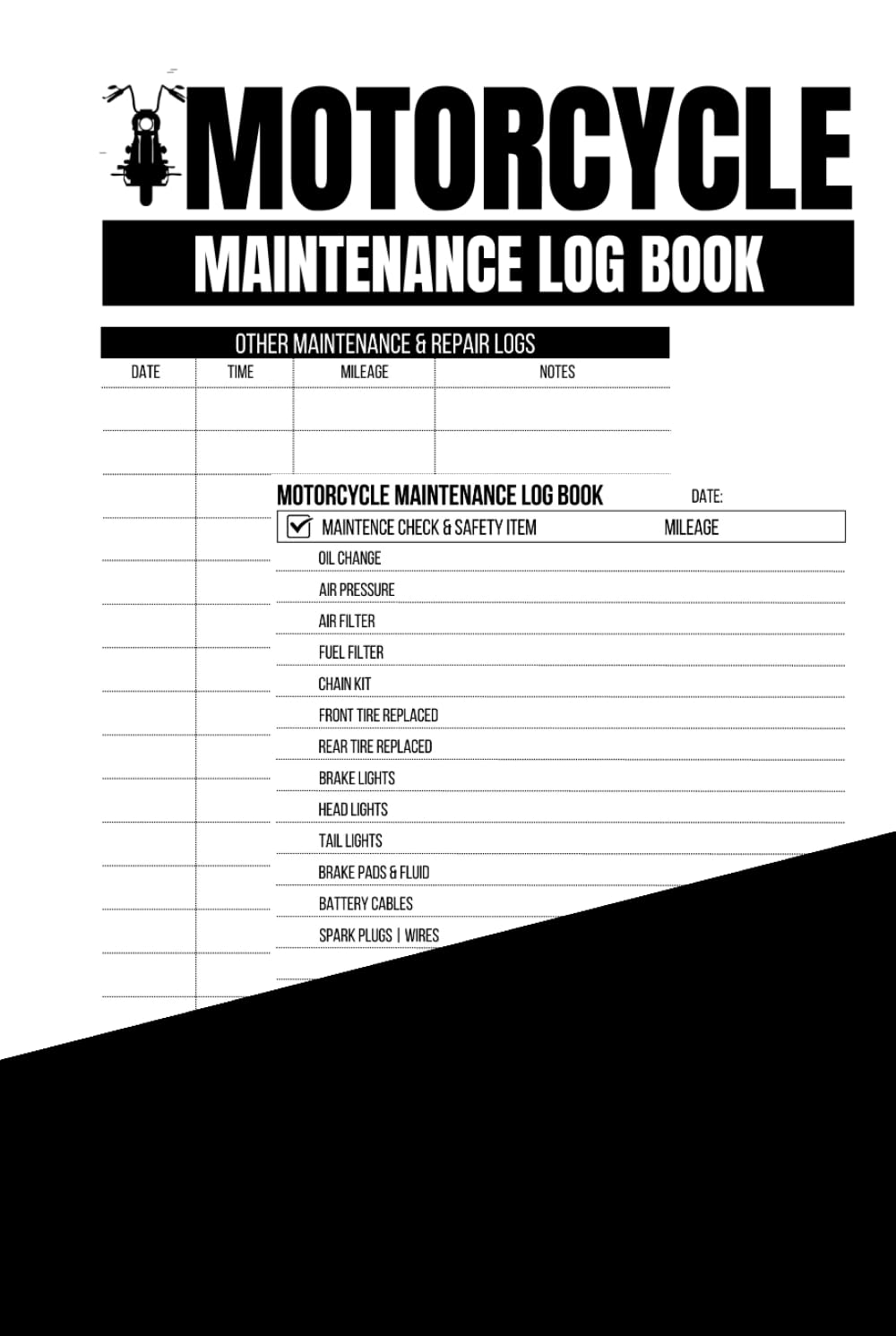 Motorcycle Maintenance Log Book