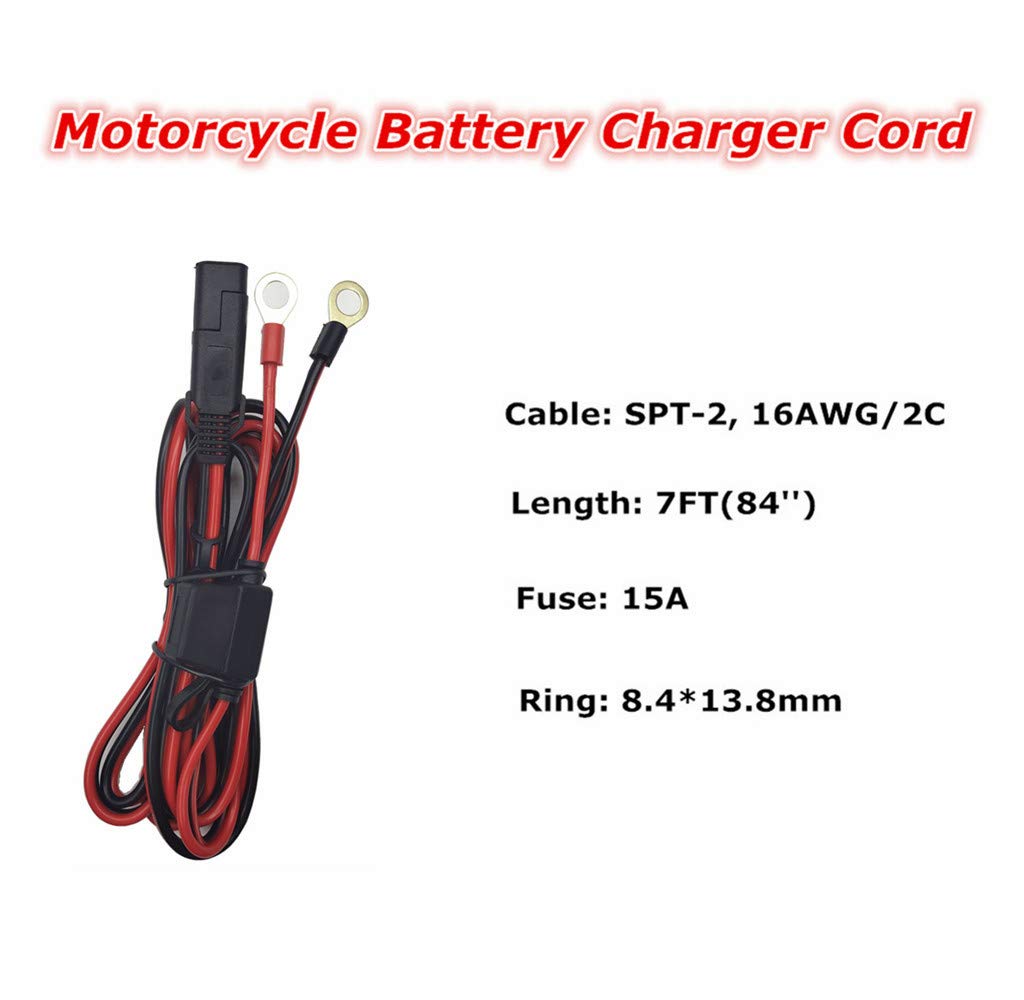 Ovitar O Ring Terminal SAE Cable - 12V-24V Quick Disconnect Extension Cable 2 Pin DC Connection Cord Plug for Camp Trailer Solar Panels Battery