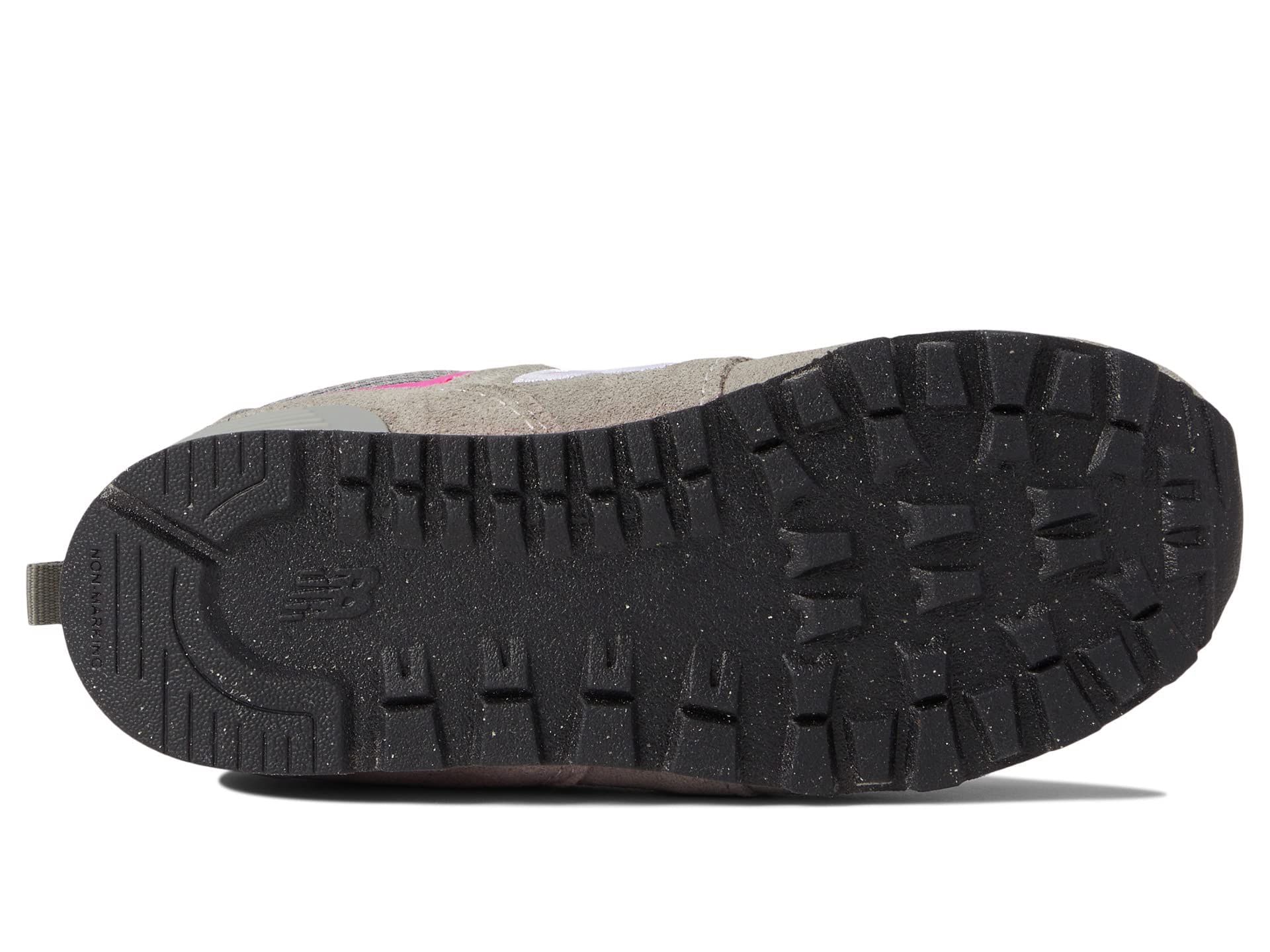 New Balance Baby Girls 574 Core Bungee Sneaker, Grey/Pink, 2 Infant