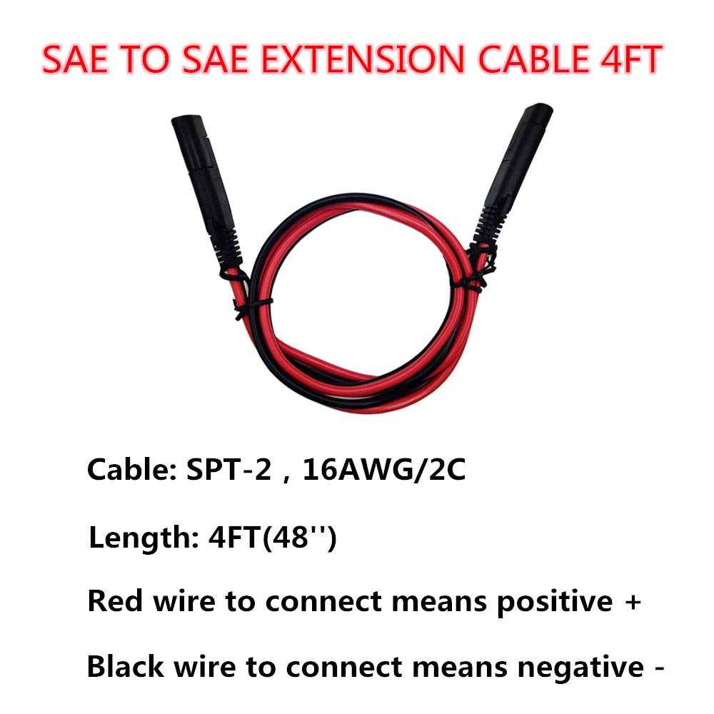 Ovitar O Ring Terminal SAE Cable - 12V-24V Quick Disconnect Extension Cable 2 Pin DC Connection Cord Plug for Camp Trailer Solar Panels Battery