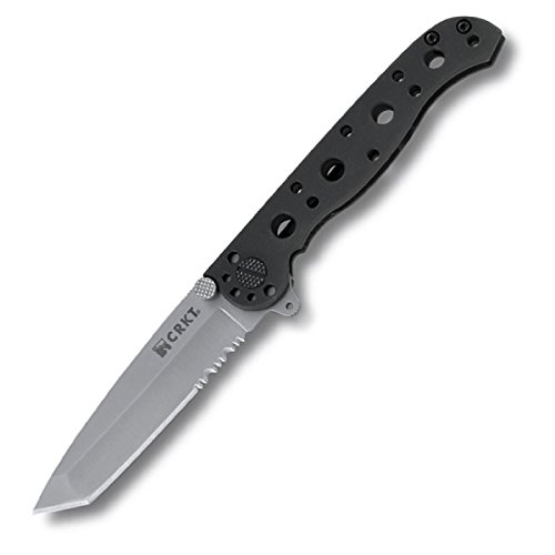 CRKT M16-10S EDC Folding Pocket Knife: Everyday Carry, Serrated Edge Blade, Tanto, Frame Lock, Stainless Steel Handle, Reversible Pocket Clip