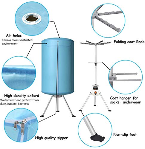 COSTWAY Portable Clothes Dryer, Ventless Laundry Dryer, Hot Drying Machine with Heater for Home & Dorms