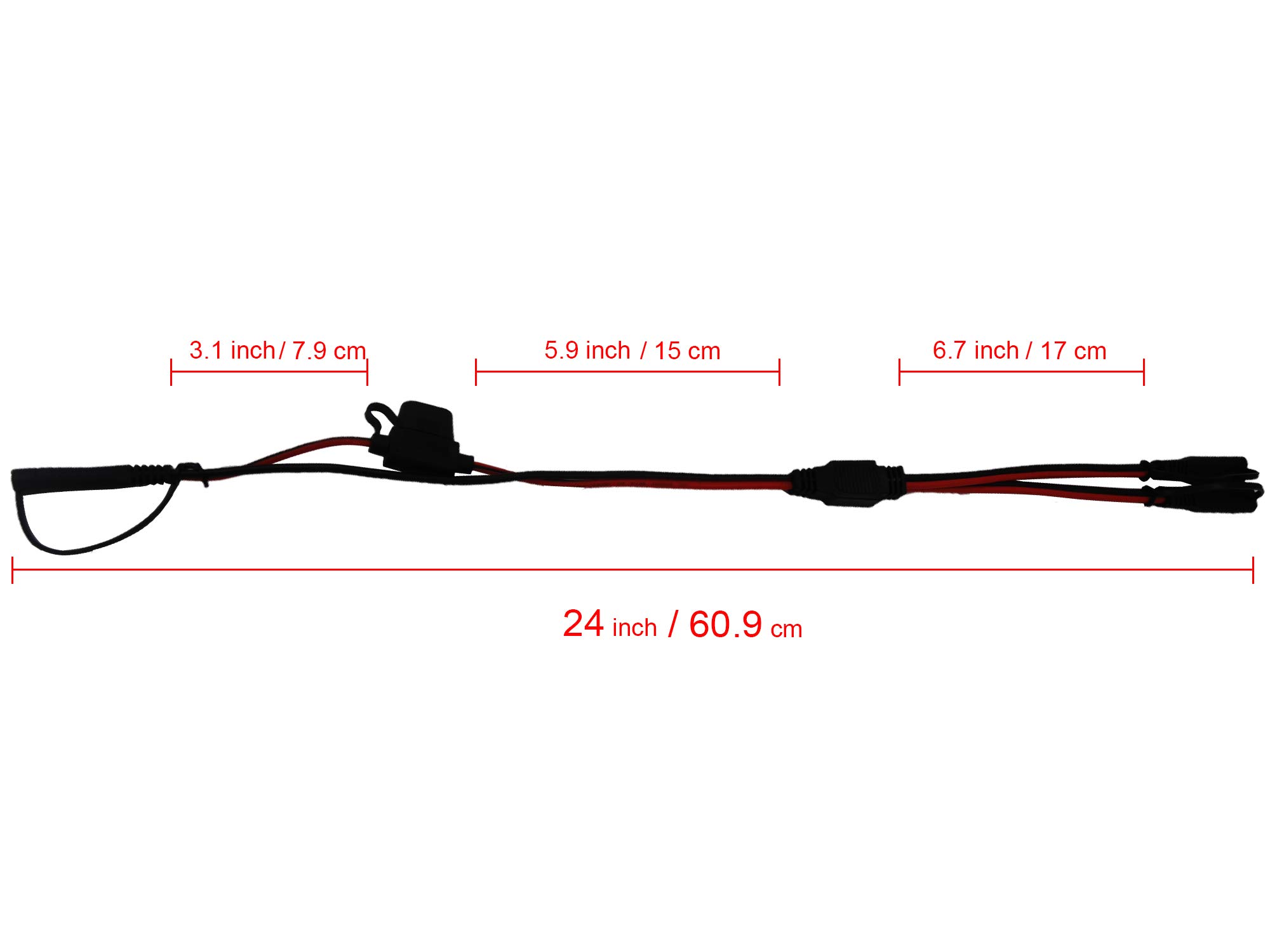 CUZEC 2-Way Splitter, SAE Connector,1 to 2 SAE Connector Power Charger Adapter