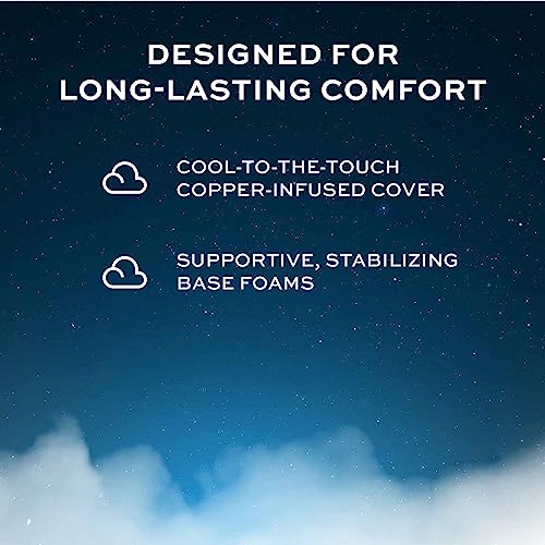 Slumbercrest by Slumberland Memory Foam 10 inch King Size Mattress Bed with Copper Cooling Cover and Cooling Infused Gel-Foam - Pressure Relieving Base Foam Provides Comfort, Stability, and Support