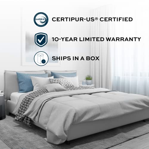 Slumbercrest by Slumberland Memory Foam 10 inch King Size Mattress Bed with Copper Cooling Cover and Cooling Infused Gel-Foam - Pressure Relieving Base Foam Provides Comfort, Stability, and Support
