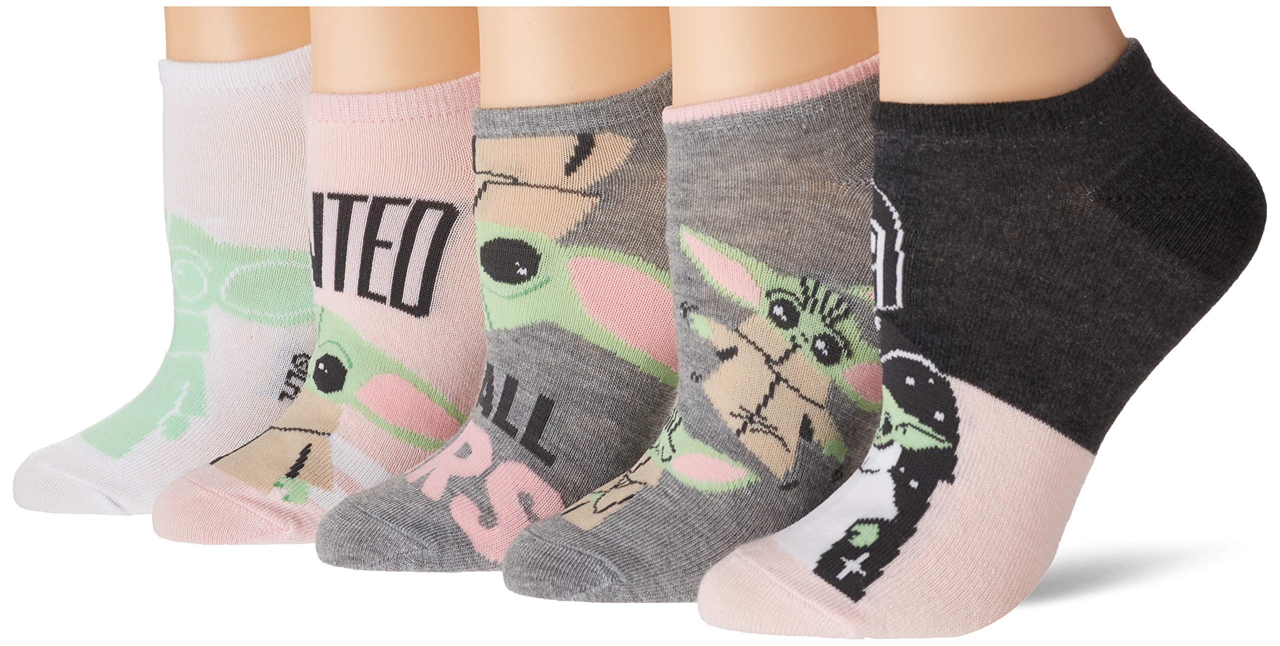 STAR WARS womens Star Wars 5 Pack No Show Casual Sock, Pink, 9 11 US (9K0092)