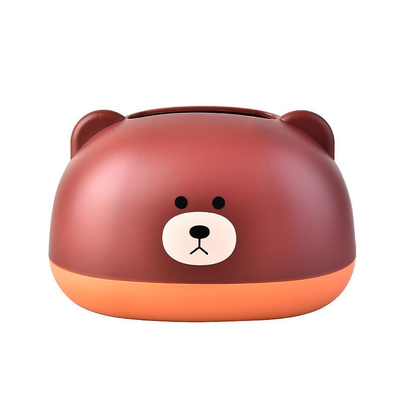Creative Cartoon Cute Brown Bear Pink Pig Drawn Paper Box Living Room Bedroom Dining Room Tissue Box (Bear (Brown))