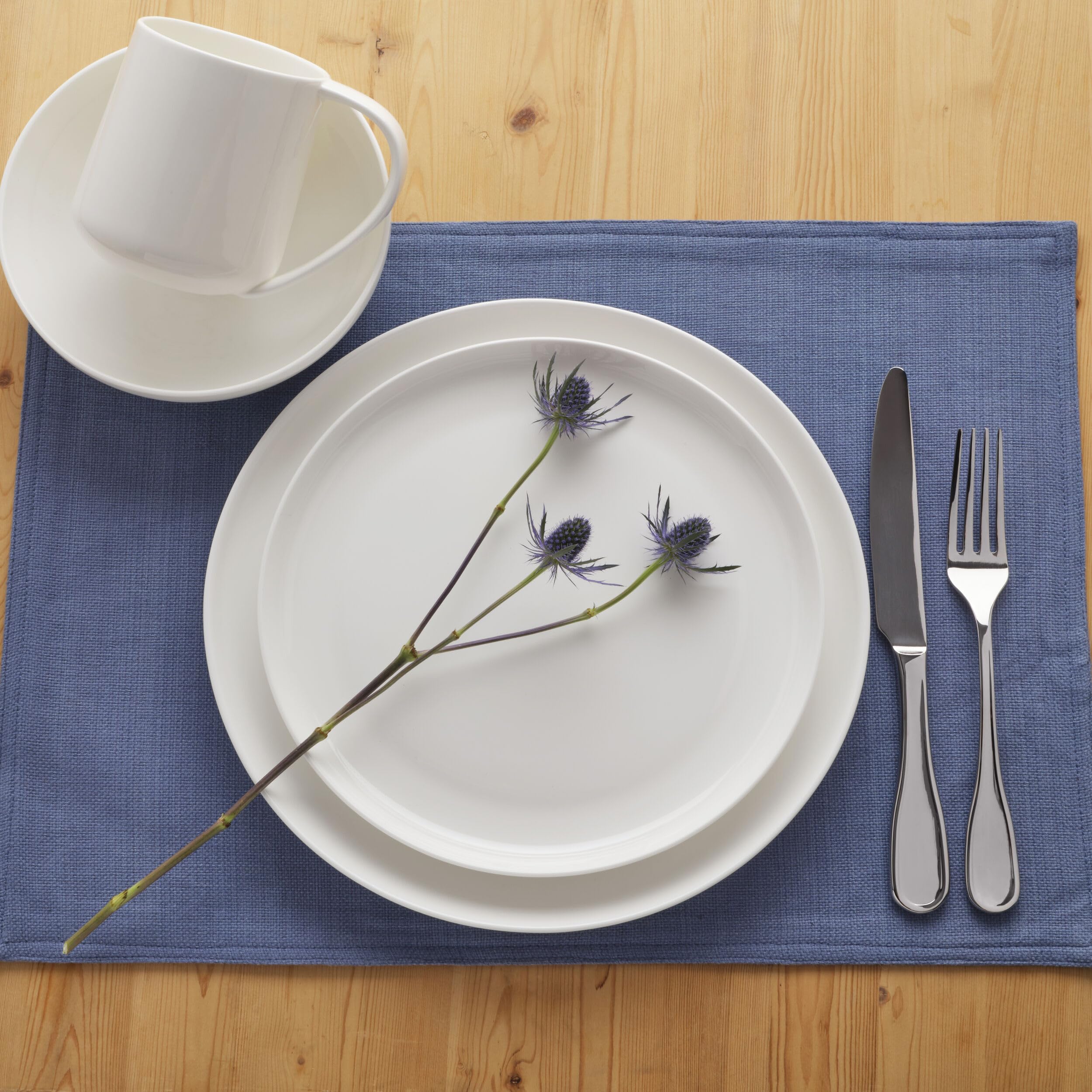 Everyday White by Fitz and Floyd Nevaeh Coupe 16 Piece Dinnerware Set, Service for 4