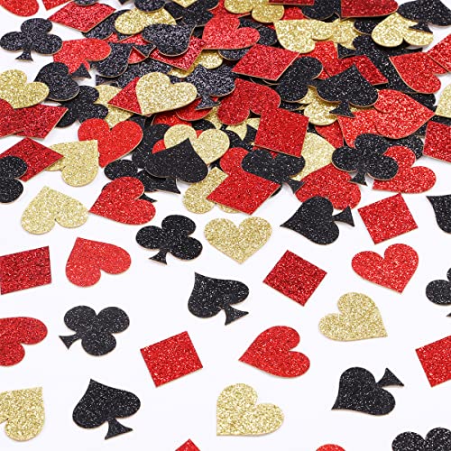 200 Pack Glitter Casino Confetti Decorations, Poker Table Scatter for Las Vegas Game Night Party Supplies