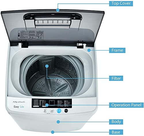 FUTADA Full Automatic Washing Machine, 2 in 1 Portable Laundry Washer, 8.8 Lbs Washer & Dryer Combo w/Built-in Barrel Light, LED Display, Energy Saving Top Load Washer for Camping, Apartment, Dorm
