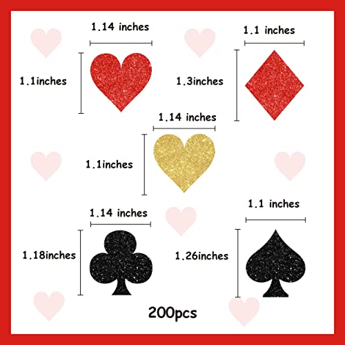 200 Pack Glitter Casino Confetti Decorations, Poker Table Scatter for Las Vegas Game Night Party Supplies