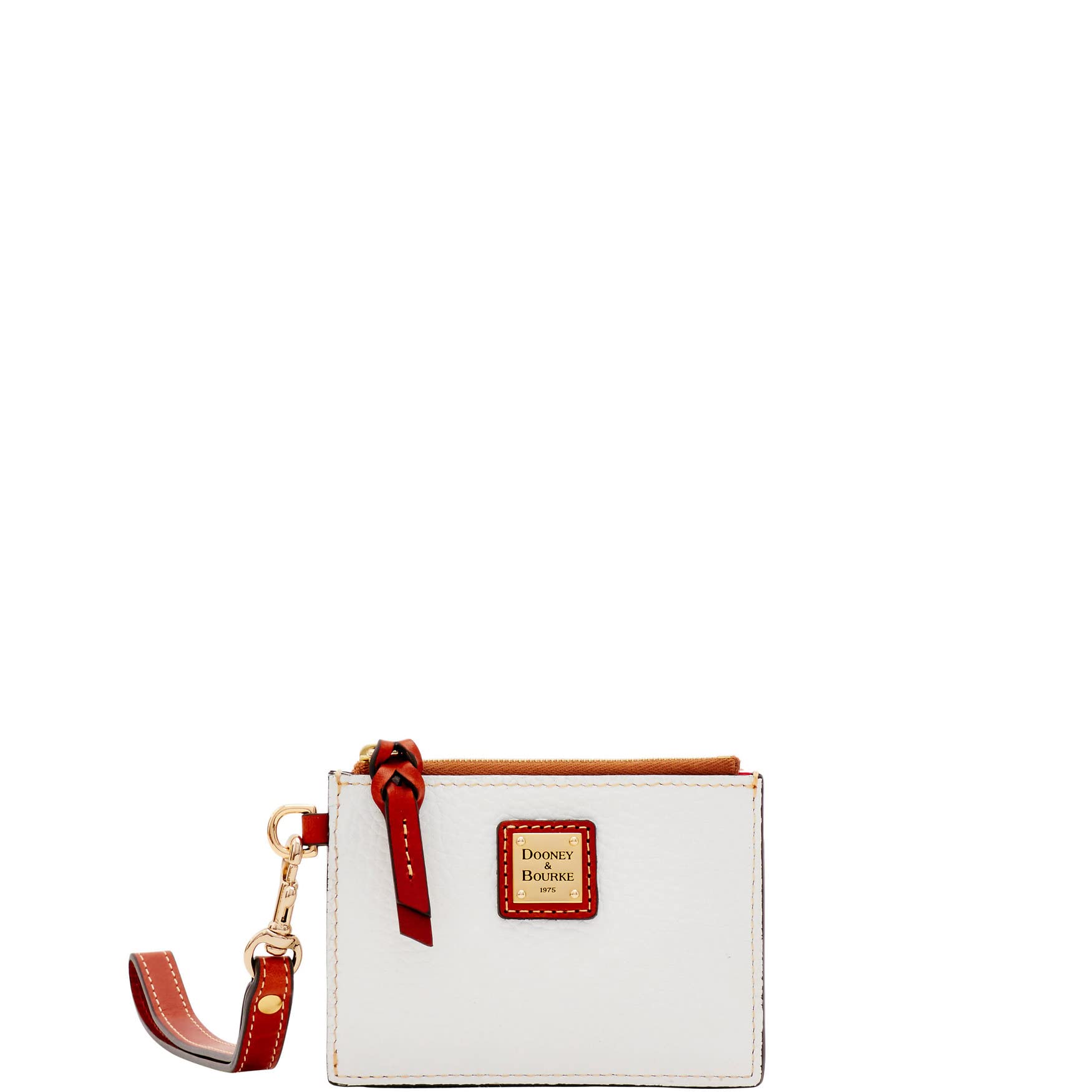 Dooney & Bourke Handbag, Pebble Grain Top Zip Card Case Wristlet - White