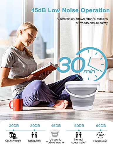 Portable Washing Machine, Mini Washing Machine Ultrasonic Turbine Wash, Mini Portable Washer for Underwear, Sock, Baby Clothes, Travel, Camping, Dorm, RV, Home Foldable Small Portable Laundry Machine