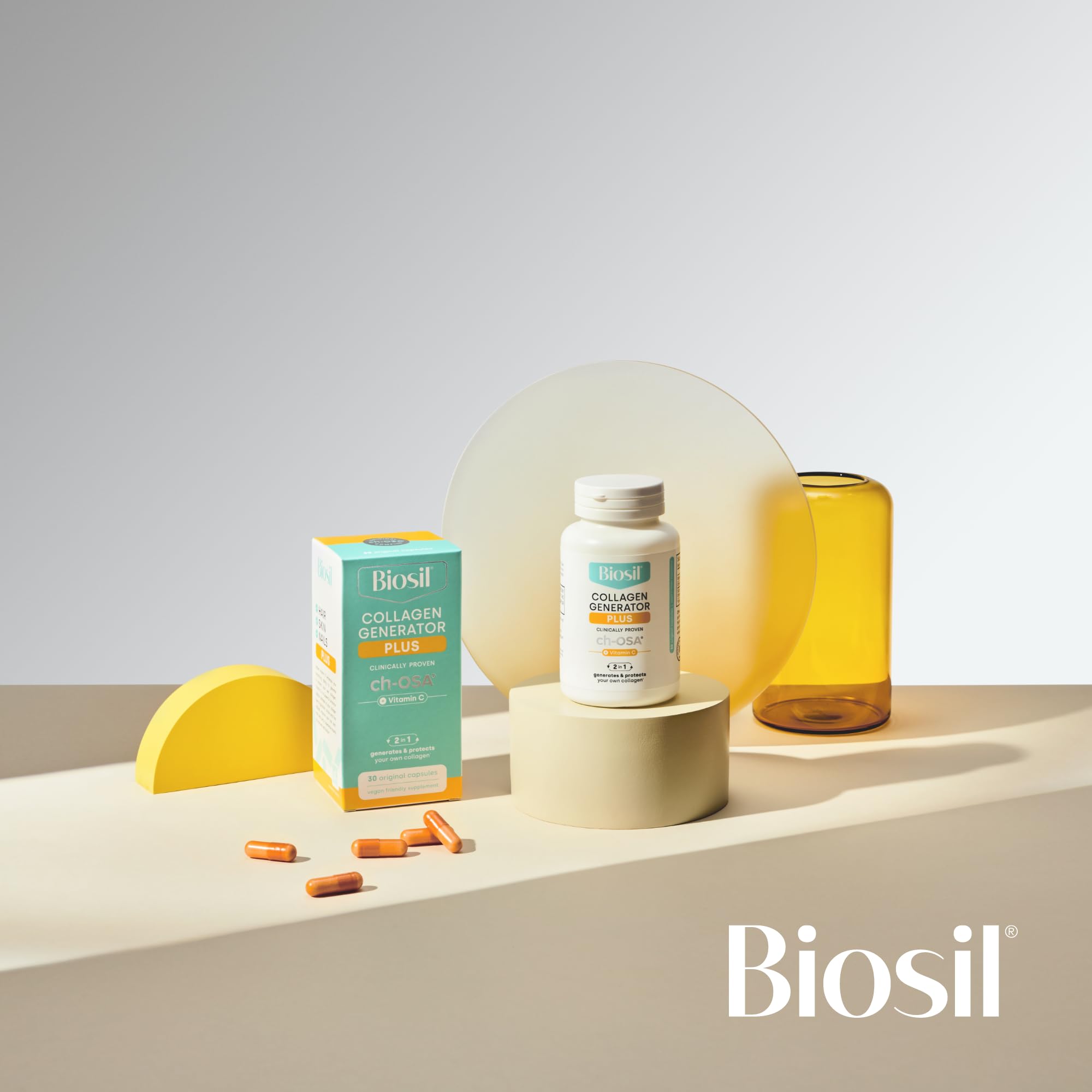 Biosil Collagen Generator Plus - 60 Capsules - Advanced Collagen Protection with Patented ch-OSA Complex & Vitamin C - 30-Day Supply