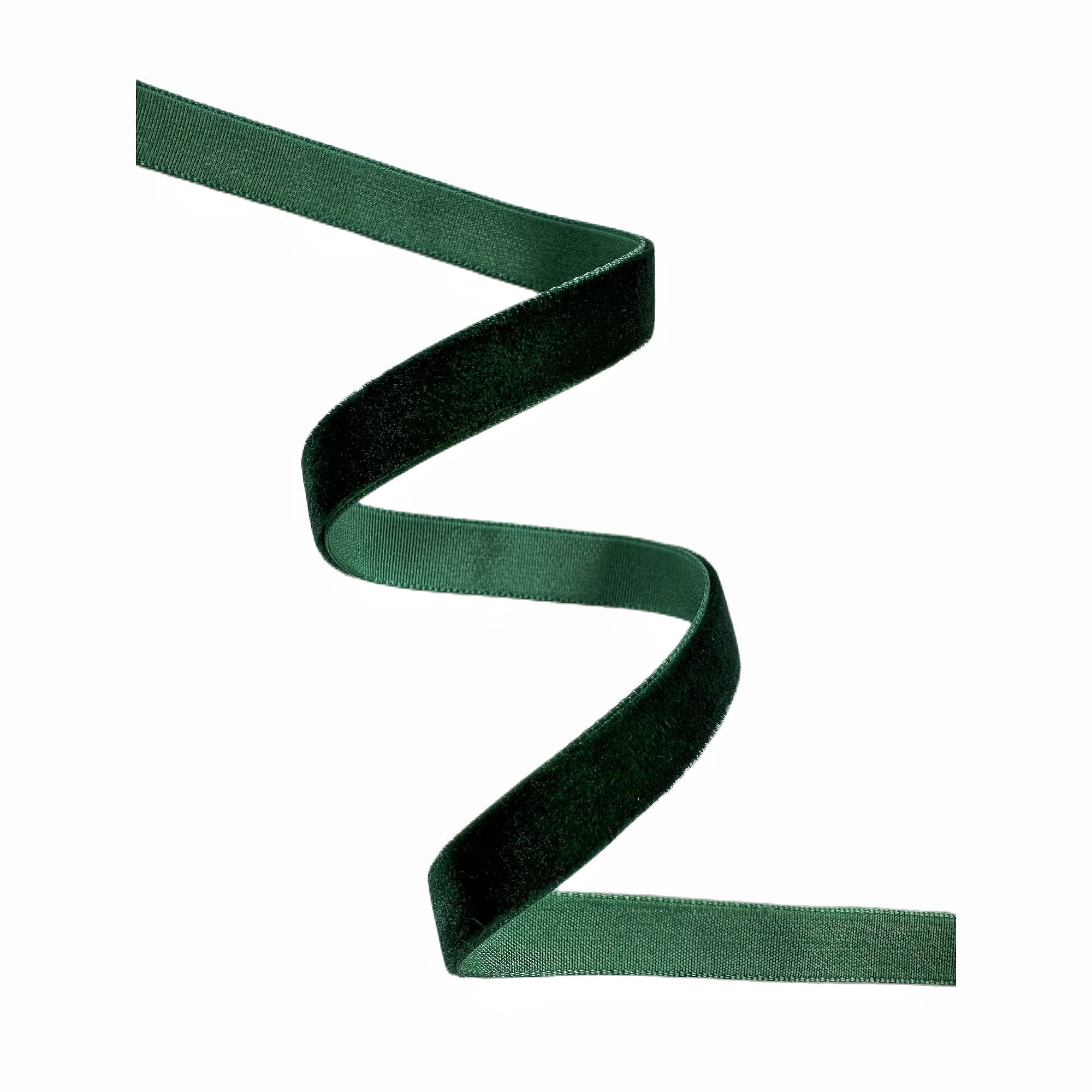 QIANF Vintage Green Velvet Ribbon, 3/8 Inch X 25Yd