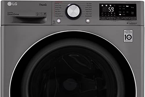 LG WM3555HVA 24 Inch Smart Front Load Washer/Dryer Combo with 2.4 cu.ft. Capacity, 14 Wash Programs, 13 Wash Options, 8 Dry Cycles, TurboWash™, Allergiene™ Cycle, Sanitize Cycle, Steam Refresh,