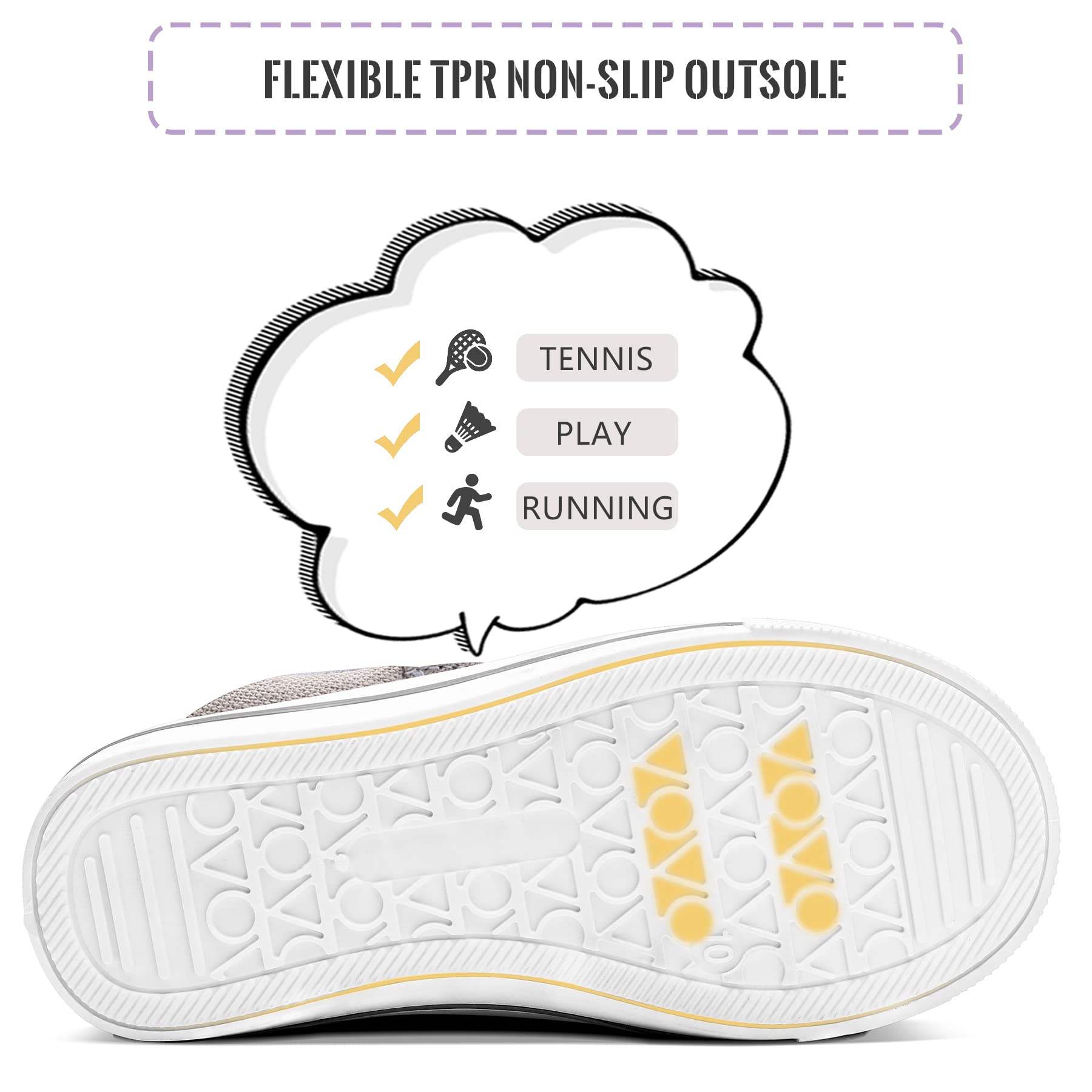 K KomForme Kids Sneakers for Boys and Girls Toddler Canvas High Top Walking Causal Shoes with Zipper Grey