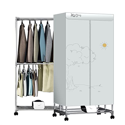 Portable Dryer, New Lock Tube Clothes Dryer, 1000W Electric Dryer, Double-layer Foldable Portable Dryer for Apartments