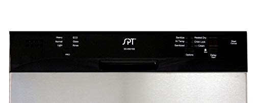SPT SD-6501SSA 24″-wide Built-In Stainless Steel Tall Tub Dishwasher with ENERGY STAR, Heated Drying, 6 Wash Programs and 14 Plate Settings – Stainless