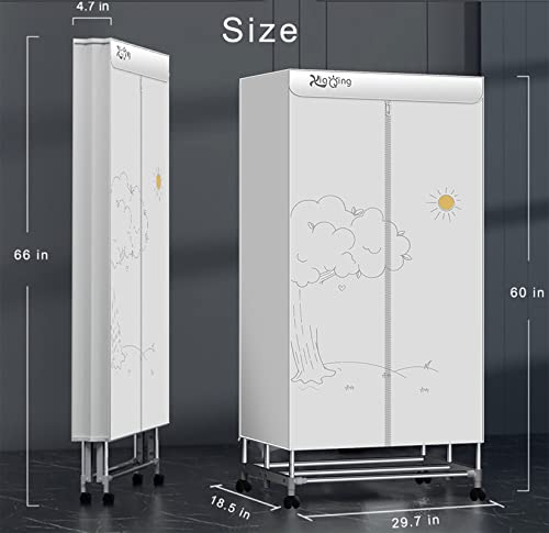Portable Dryer, New Lock Tube Clothes Dryer, 1000W Electric Dryer, Double-layer Foldable Portable Dryer for Apartments