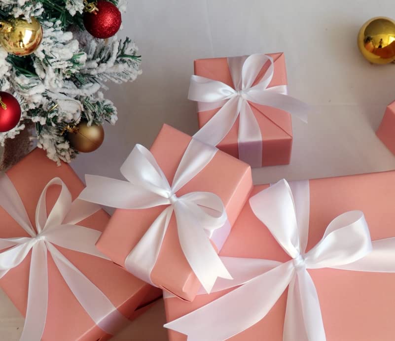 KSRIGHT 7/8 inch Double Faced White Satin Ribbon 25 Yards for Gift Wrapping,Wedding Decoration, Bows Making, Sewing, DIY Crafts