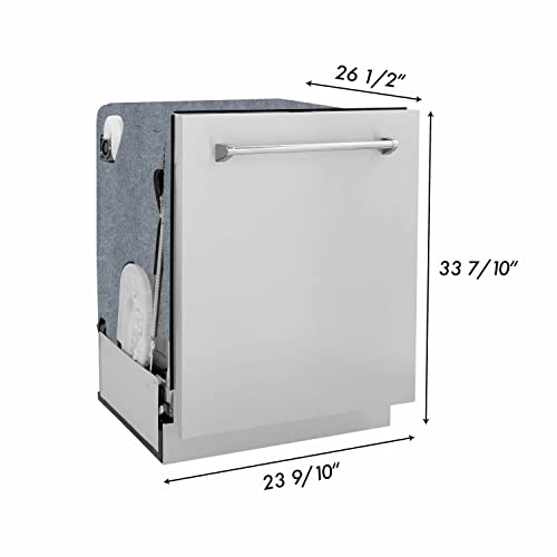 ZLINE 24" Monument Series 3rd Rack Top Touch Control Dishwasher in Stainless Steel with Stainless Steel Tub (DWMT-304-24)