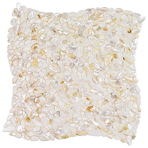 Ivy Hill Tile Pacif White Pebbles 11.81 in. x 11.81 in. Pearl Shell Mosaic Backsplash, Kitchen, Bathroom, Wall Tile (0.97 Sq. Ft. Sheet)