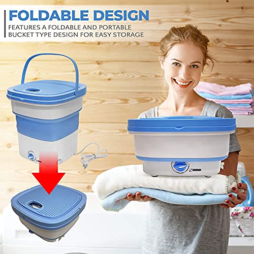 Folding Portable Mini Washing Machine,Ultrasonic Ozone sterilization,mini washing machine,Folding Washing machine For wash baby clothes, Apartment Dorm,Travelling,Gift for Friend or Family