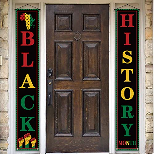 Black History Month Porch Banner African American Afro February Festival Holiday Front Door Wall Hanging Banner Decor