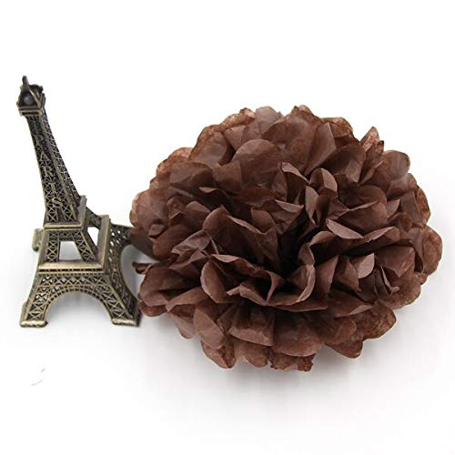 EdricShop for 5PCS Multi Color 8" 20cm Paper Flowers Kissing Ball Wedding Home Birthday Party&Wedding Car Decoration Tissue Paper Pom Poms - ( Color: Brown )