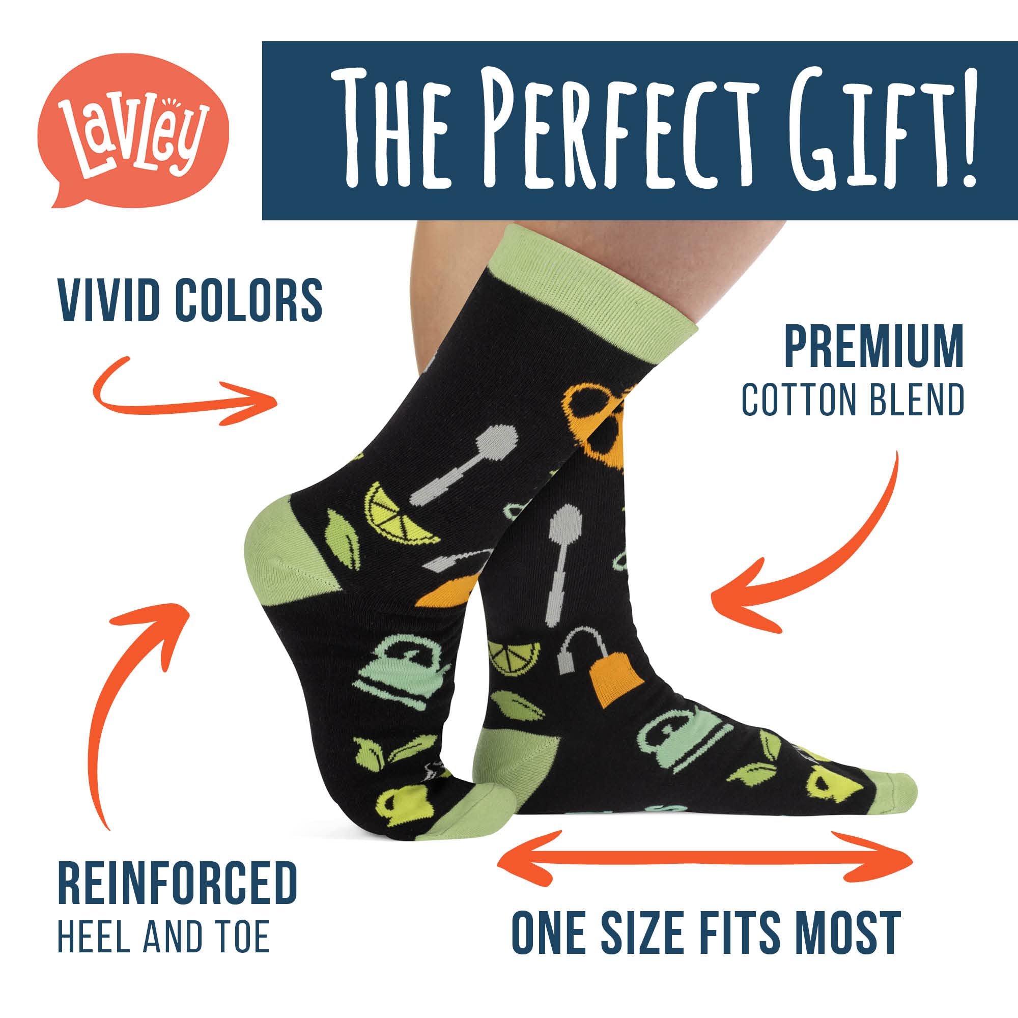 Lavley If You Can Read This, Bring Me Funny Socks - Novelty Gifts for Men, Women and Teens (US, Alpha, One Size, Regular, Regular, Tea (Black))