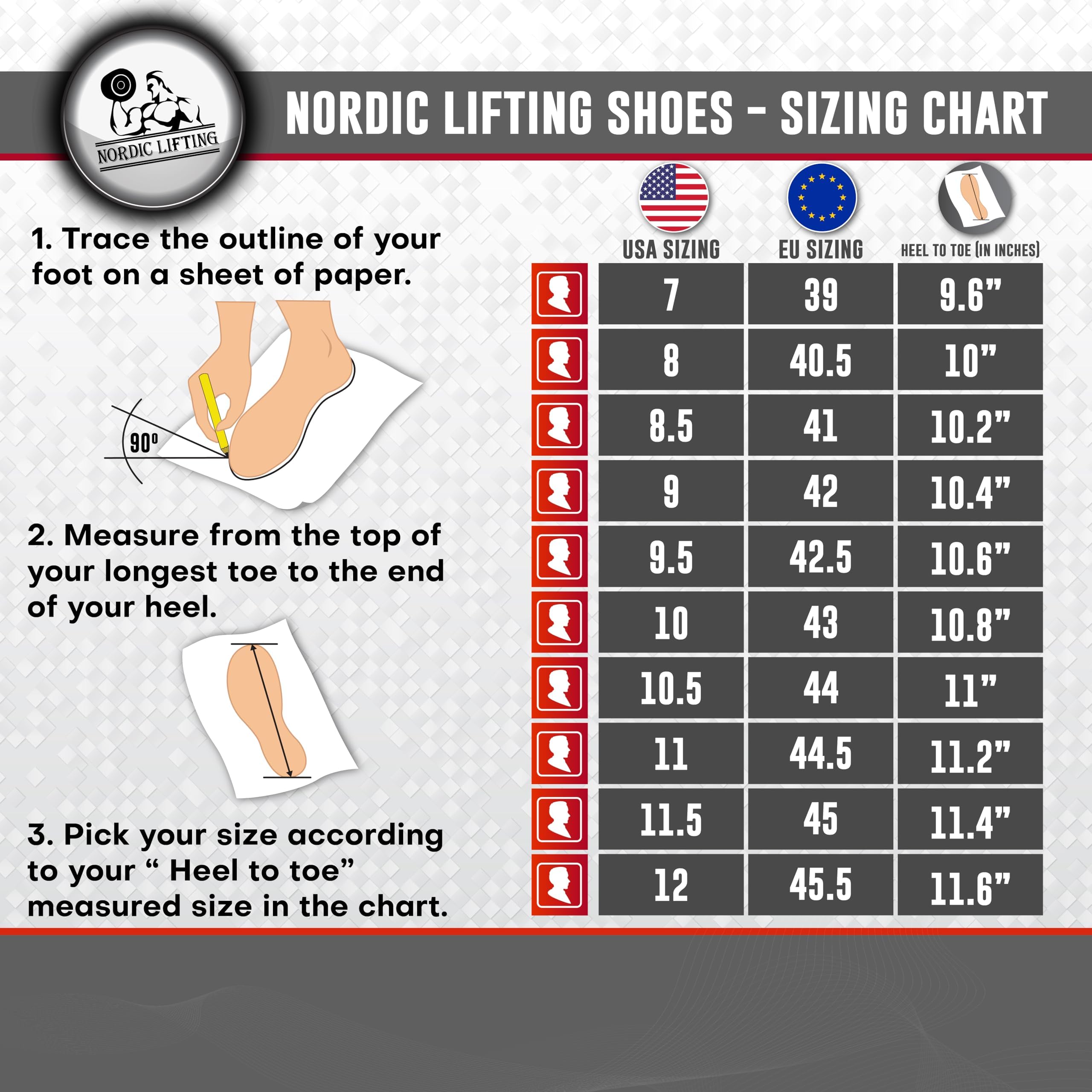 Nordic Lifting Powerlifting Shoes for Heavy Weightlifting - Men's Squat Shoe - MEGIN Black