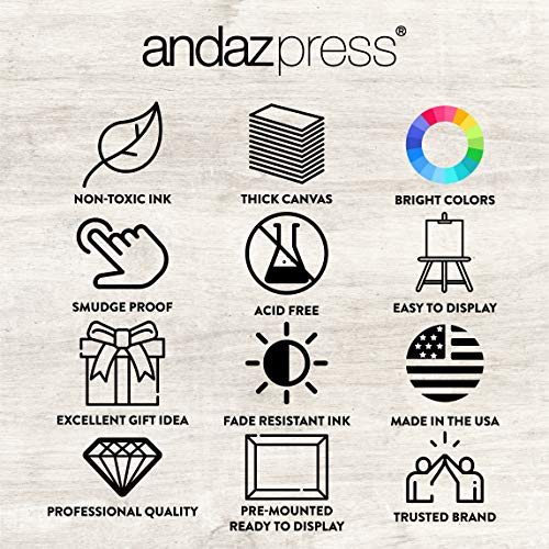 Andaz Press Custom Large Wedding Canvas Guestbook Alternative, 16 x 20 Inches, Rustic Wood Monogram, Horizontal Personalized Sign Our Canvas, Welcome Sign for Fall, Rustic, Woodland Theme