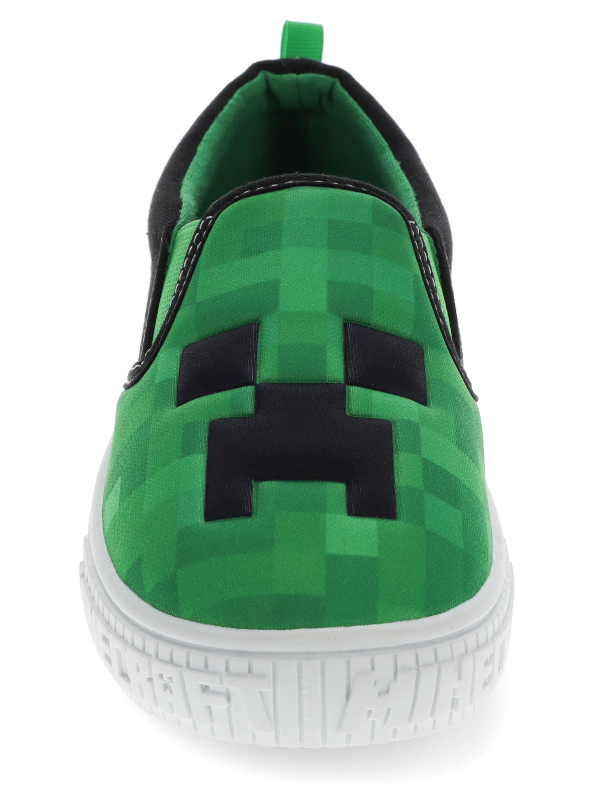 Minecraft Boys Shoes,Slip-on Low top Sneakers for Kids, Sport Skate Shoe Casual, Creeper Green, Size 2