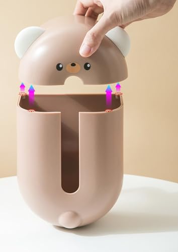 WISELADY Cute Bear Shape Wall Mounted Tissue Box, Cartoon Shape Tissue Box, Suitable for Bathroom Vanity, Bedside Table, Office, Kitchen (Brown,Medium)