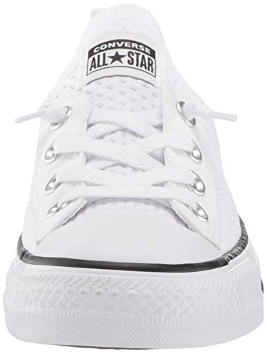 Converse Women's Women's Chuck Taylor All Star Shoreline Knit Slip On Shoe, White/Black/White, 9.5 M US