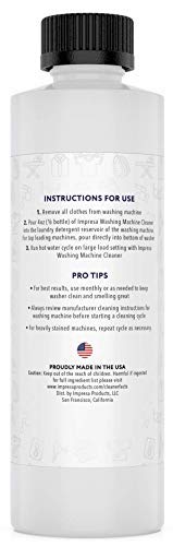 IMPRESA 2 Pack Washing Machine Cleaner for All Washers (Top Load, Front Load, HE and Non-HE) Compatible with Maytag, Whirlpool, Kenmore MADE IN USA - Four Uses